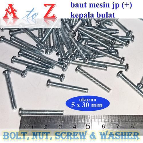 Jual baut mesin 5x30mm/machine screw/skrup/sekrup 5 x 30 mm - Kota ...