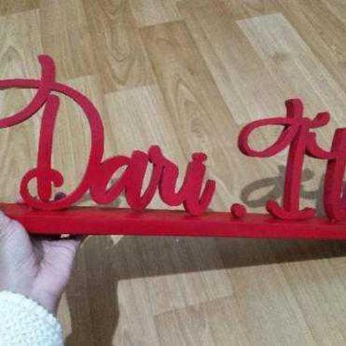 Jual Ukiran nama kayu huruf sambung | Jati Belanda - 8 cm - Kab. Garut ...