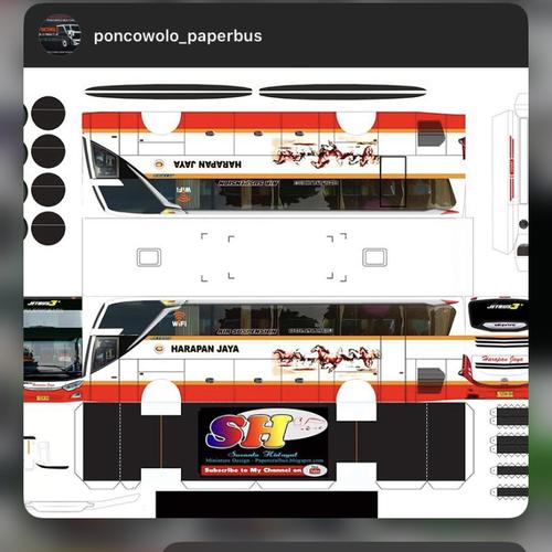 Jual Stiker bus miniatur papercraft skala 30 - Kab. Brebes ...