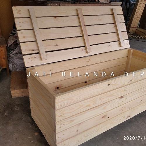 Jual Kotak Peti / Box Kayu Jati Belanda 100x40x40 - Hitam - Kota Depok ...