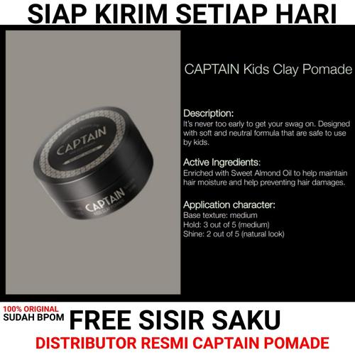 Jual CAPTAIN KIDS CLAY POMADE MATTE CLAY POMADE ANAK ANAK FREE SISIR ...
