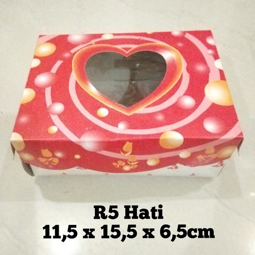 Jual Dus R5 Hati kaca kotak snack box jajan roti pukis bikang lumpur ...