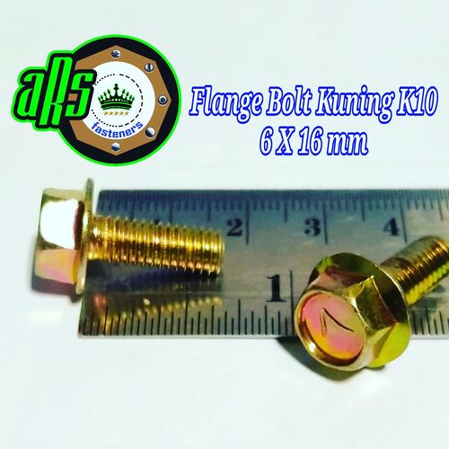 Jual Baut Flange M6 x 15 mm Kuning / Flange Bolt / Baut Topi K10 - Kota Depok - Ars Fastener ...