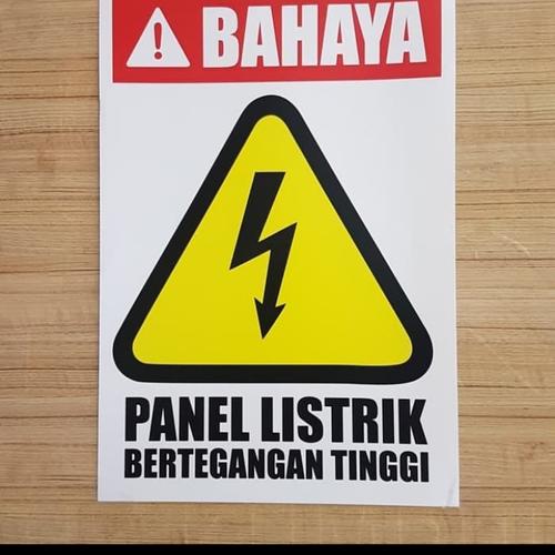 Jual STICKER BAHAYA PANEL BERTEGANGAN TINGGI UK 20x15cm rambu K3 danger ...