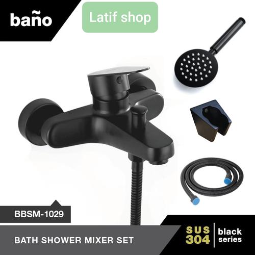 Jual Kran bathtub hitam full set hand shower hitam/ kran mixer hitam ...
