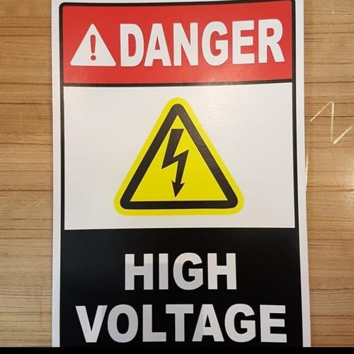 Jual Sticker Sign Danger High Voltage 30x20Cm Label sticker K3 ...