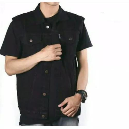 Jual rompi hitam vest hitam jean rompi jeans vest jeans denin warna ...