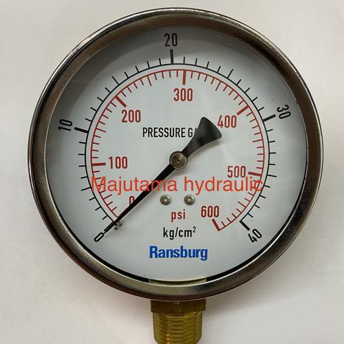 Jual Pressure gauge//manometer 4 inch 40 bar(kg/cm2)black steel ...