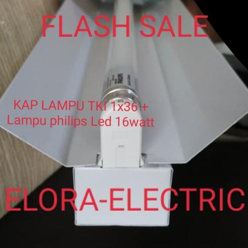 Jual Kap Lampu TKO 1x36/1x18watt kap lampu + TL philips Led 16watt ...
