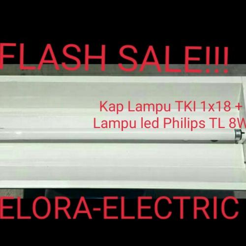 Jual Kap Lampu TKI 1x18W / 1x8watt + Lampu tl Led philips 16watt ...