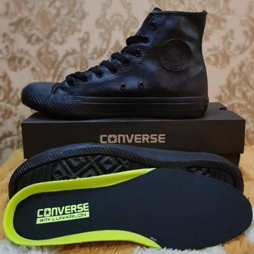 Jual sepatu kulit ukuran 44 45 46 Converse kulit full black - Hitam, 38 ...