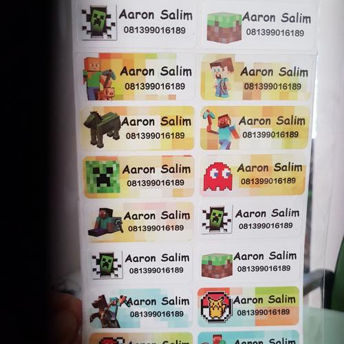 Jual Label / Sticker Nama Waterproof - minecraft (langsung jadi) - Kab ...