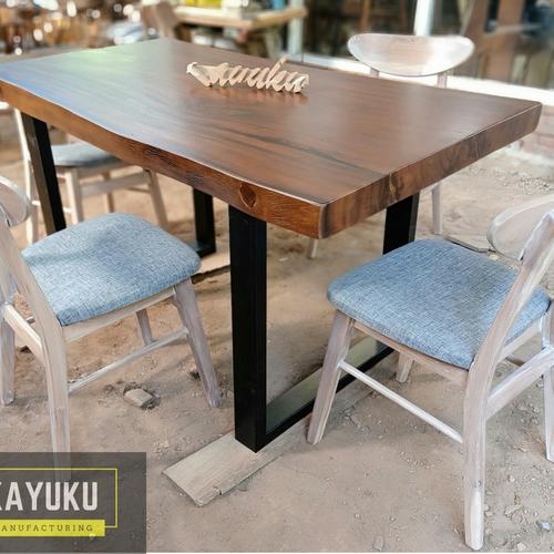 Jual meja trembesi solid makan + kursi cafe modern - Kab. Jepara ...