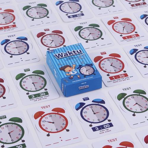 Jual Kartu Edukasi Anak / Flashcard / Flash Card Waktu / Jam / Clock ...
