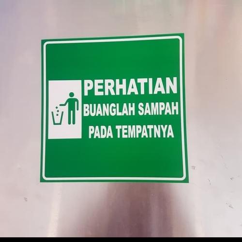 Jual sticker buang sampah pada tempatnya uk 20x20cm sign rambu k3 ...