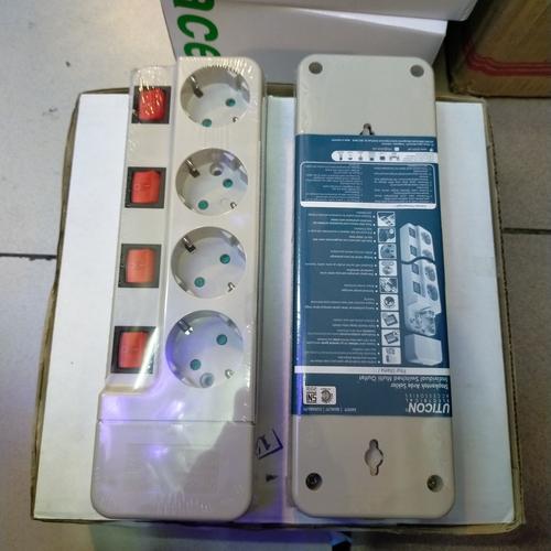Jual Stopkontak UTICON ST 1485 SN 4 Lubang + 4 Switch Tanpa Kabel ...