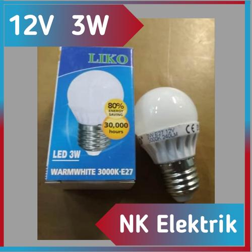 Jual Lampu LED DC/ Bohlam DC 12V 3W LIKO / Lampu LED 3W warm white ...