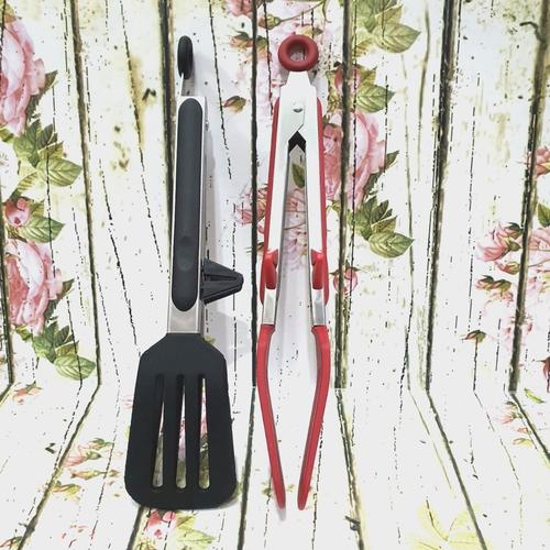 Jual tongs square pencapit goreng makanan kotak silicon - Merah ...