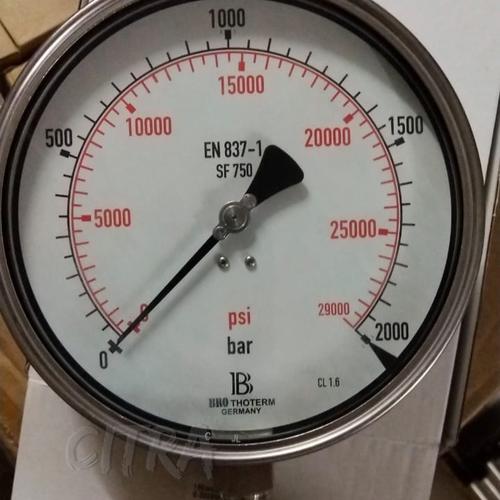 Jual MANOMETER PRESSURE GAUGE 6" INCH BOTTOM MOUNTING FULL SS 2000 BAR ...