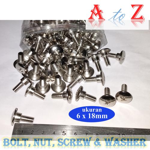 Jual Baut body motor 6 x 18mm nikel/skrup/sekrup bodi/baut bodi motor ...