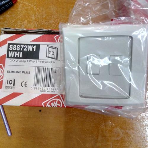 Jual saklar seri/ saklar ganda merk MK slimline plus 10A 2gang 1way ...