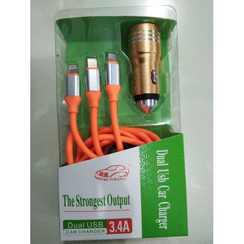 Jual Charger Hp Colokan USB C / Lightning / Micro USB Mobil - Kota ...