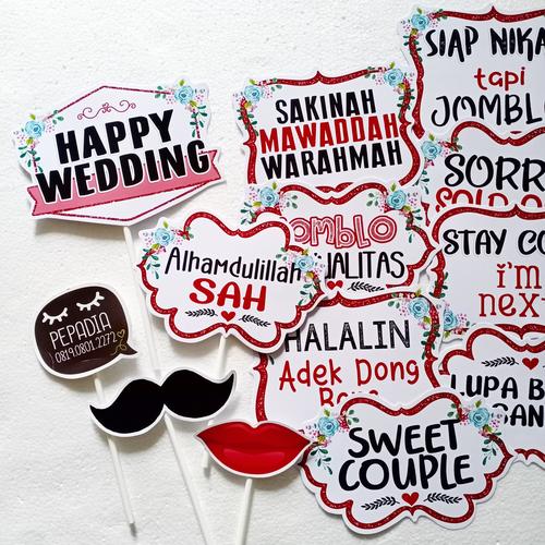 Jual Shabby Red Funprops Photo Props Aksesoris Photobooth isi 10pcs ...