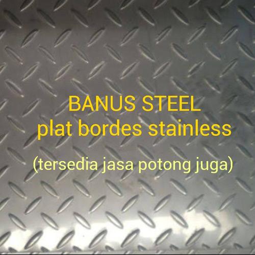 Jual Plat bordes 304 stainless 1 mm x 1,22 m x 2,44 m checkered plate ...