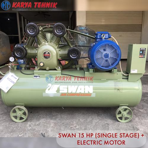 Jual Kompresor Udara SWAN 15 HP (Single Stage) + Dinamo / Electro Motor ...