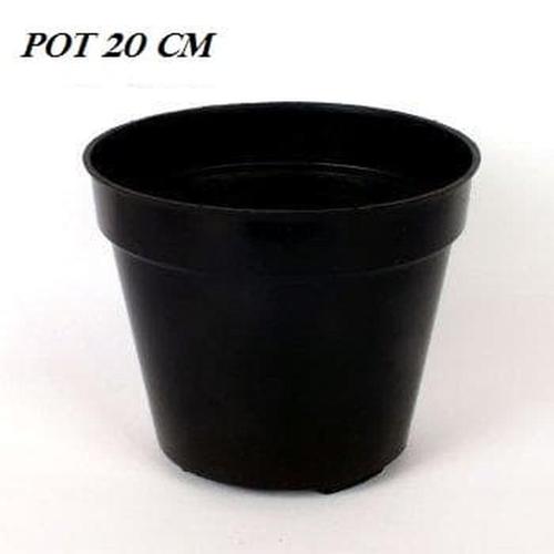 Jual pot plastik 20cm hitam polos/pot tanaman - hitam pendek - Kota ...