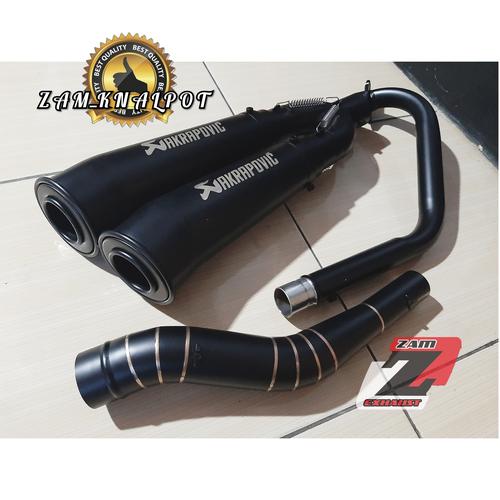 Jual Knalpot Akrapovic Megaphone Double Muffler Hitam Doff Fullsystem ...
