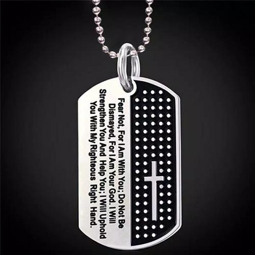 Jual Kalung Salib tentara dog tag militer stainless ayat Alkitab verse ...
