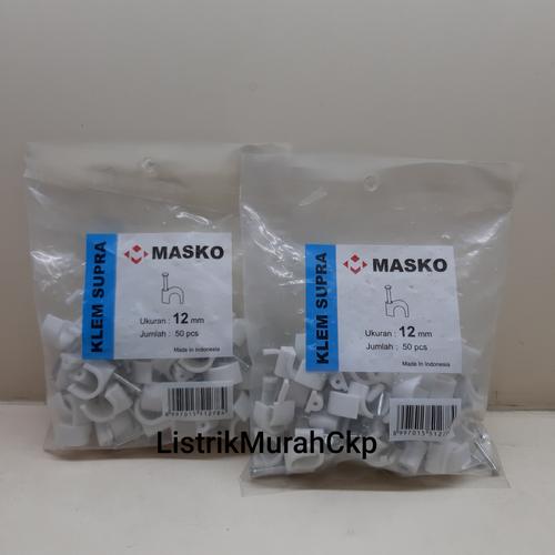 Jual Masko Klem Clip Kabel Cable No.12 No 12 mm Beton Isi 50 Buah - Kab ...