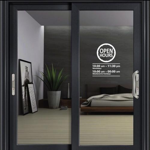Jual cutting sticker jadwal open close toko caffe shop kaca dinding ...