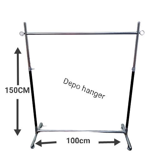 Jual (100 CM) GAWANG DISPLAY BAJU STAND HANGER JEMURAN PALANG BULAT ...