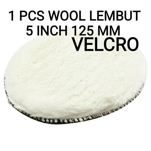 Jual Wool Poles Polish Pad Velcro 1 Pcs 5 Inch 125mm Compound Wax ...