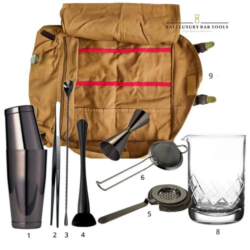 Jual Pro Bar set Bartender tools set professional Black - Kota Denpasar ...