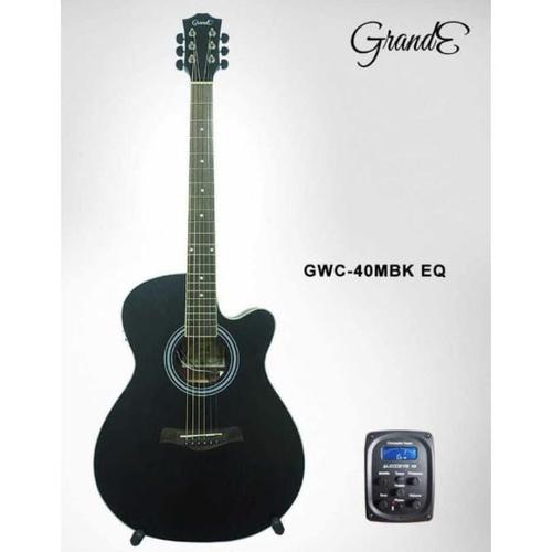 Jual Gitar akustik elektrik GRANDE GWC-40 ORIGINAL TUNER paket lengkap ...