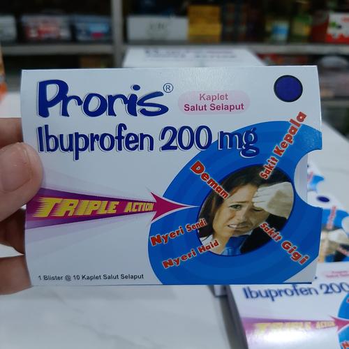 Jual [10 KAPLET] PRORIS 200 MG FORTE / IBU PROFEN TABLET / SAKIT GIGI ...