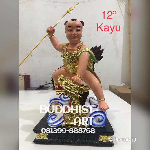 Jual Patung dewa naca/ lo cia injak naga bahan kayu 12 inch - Jakarta ...