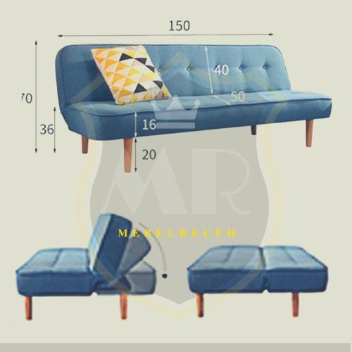 Jual Sofa Bed Lipat retro Beludru Kain Kulit Oscar gratis ongkir - Kota ...