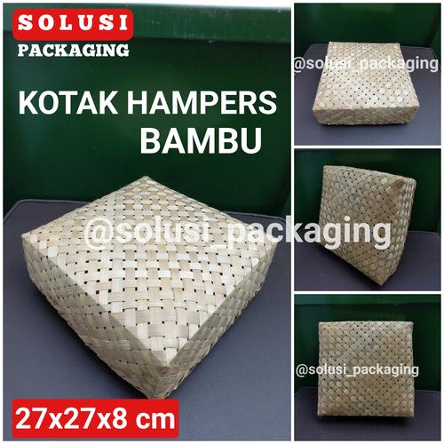 Jual KOTAK HAMPERS BAMBU 27x27x8cm BESEK PITI BOX BAMBOO KADO SESERAHAN ...
