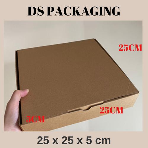 Jual 25x25x5 CM dus kraft packaging box pizza DC die cut kue kemasan ...