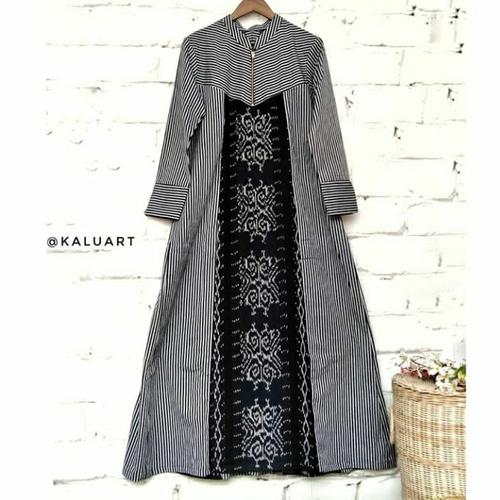 Jual gamis tenun lurik mix tenun rote hitam - M - Kab. Jepara - baju ...