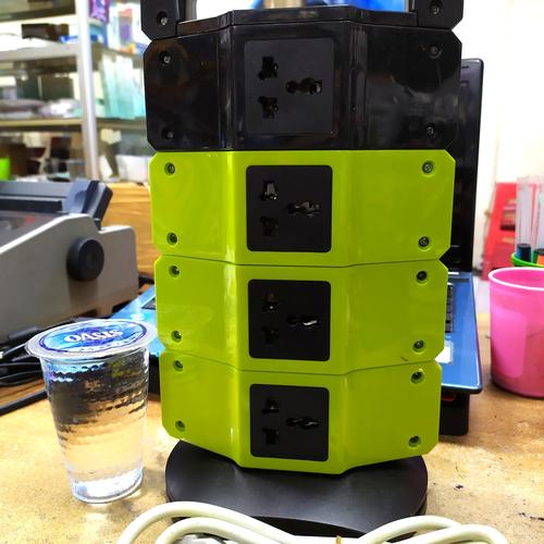 Jual colokan listrik multiguna 4 tingkat 11 colokan 2 slot usb saklar ...