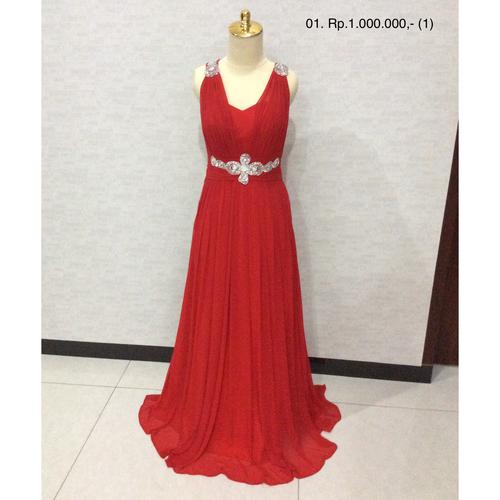 Jual gaun pesta wanita warna merah ukuran L bust 94 cm - Kota Medan ...