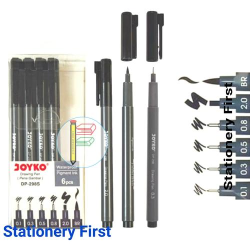 Jual Drawing Pen Set Joyko DP-298s per set isi 6 drawing brush pen ...