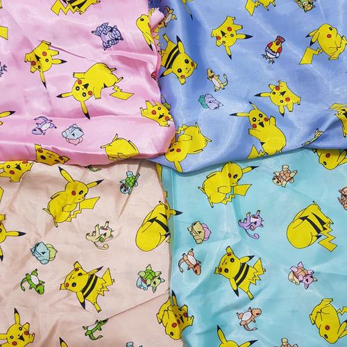 Jual Kain Katun Satin Pokemon Pikachu Lebar 115 cm HARGA PER SETENGAH ...