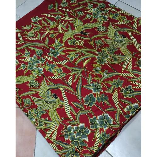 Jual Kain Batik solo motif Bango padi warna dasar merah Primisima - Kab ...