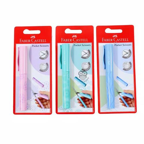 Jual FABER CASTELL POCKET SCISSOR GUNTING LIPAT PEN MINI - Biru ...